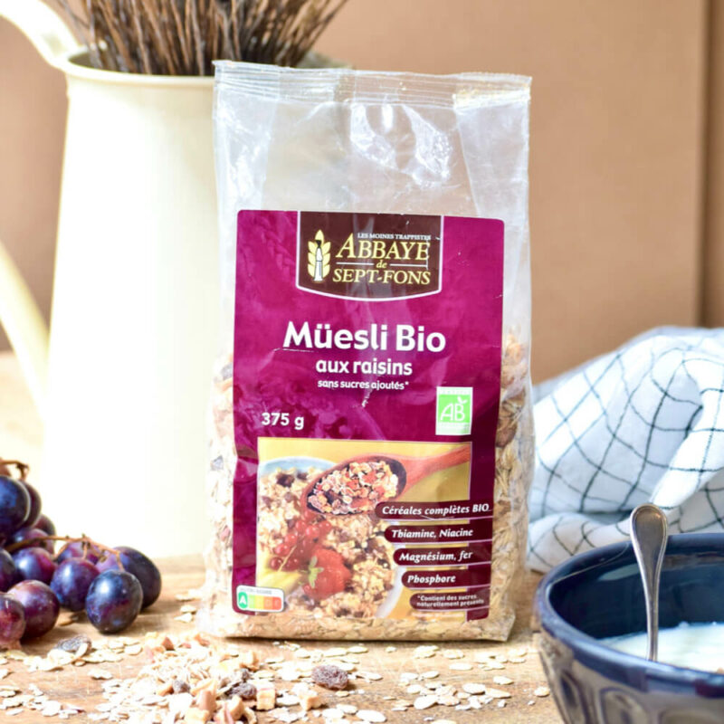 Muesli BIO aux raisins et aux pommes - Abbaye Notre-Dame de Sept-Fons ...